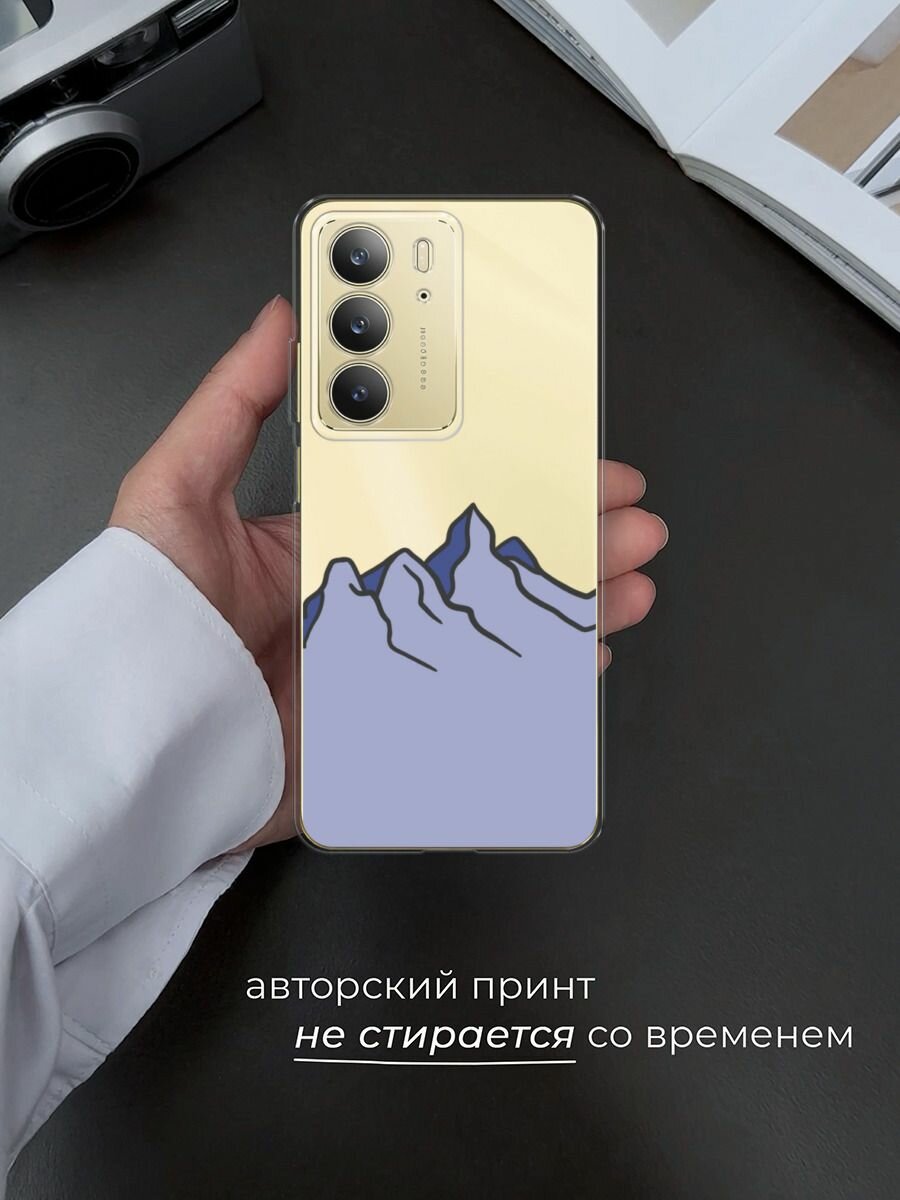 Чехол на Realme C75 4G / Реалми C75 4G с принтом "Гора", прозрачный — фото 1