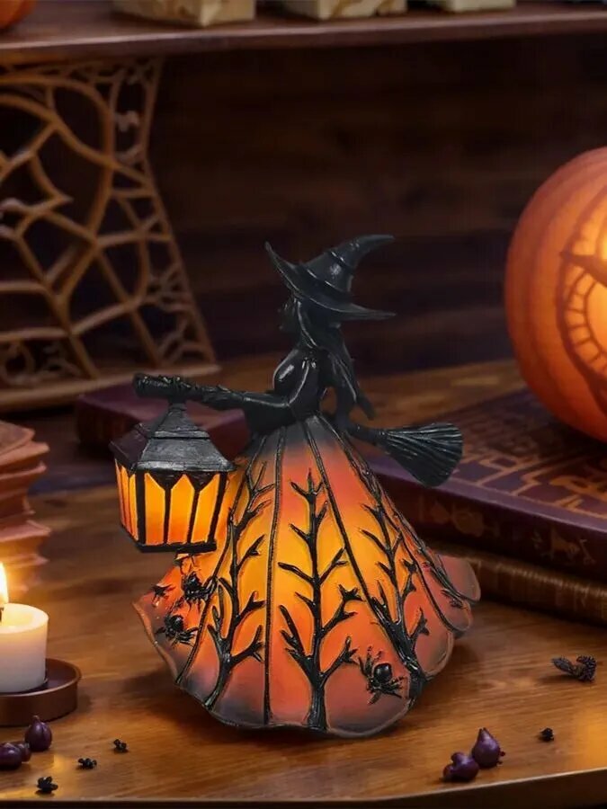 Декор к Хэллоуину, светильник ведьмы, spooky ночник, малый 万圣节装饰，女巫灯，恐怖夜灯，小型
