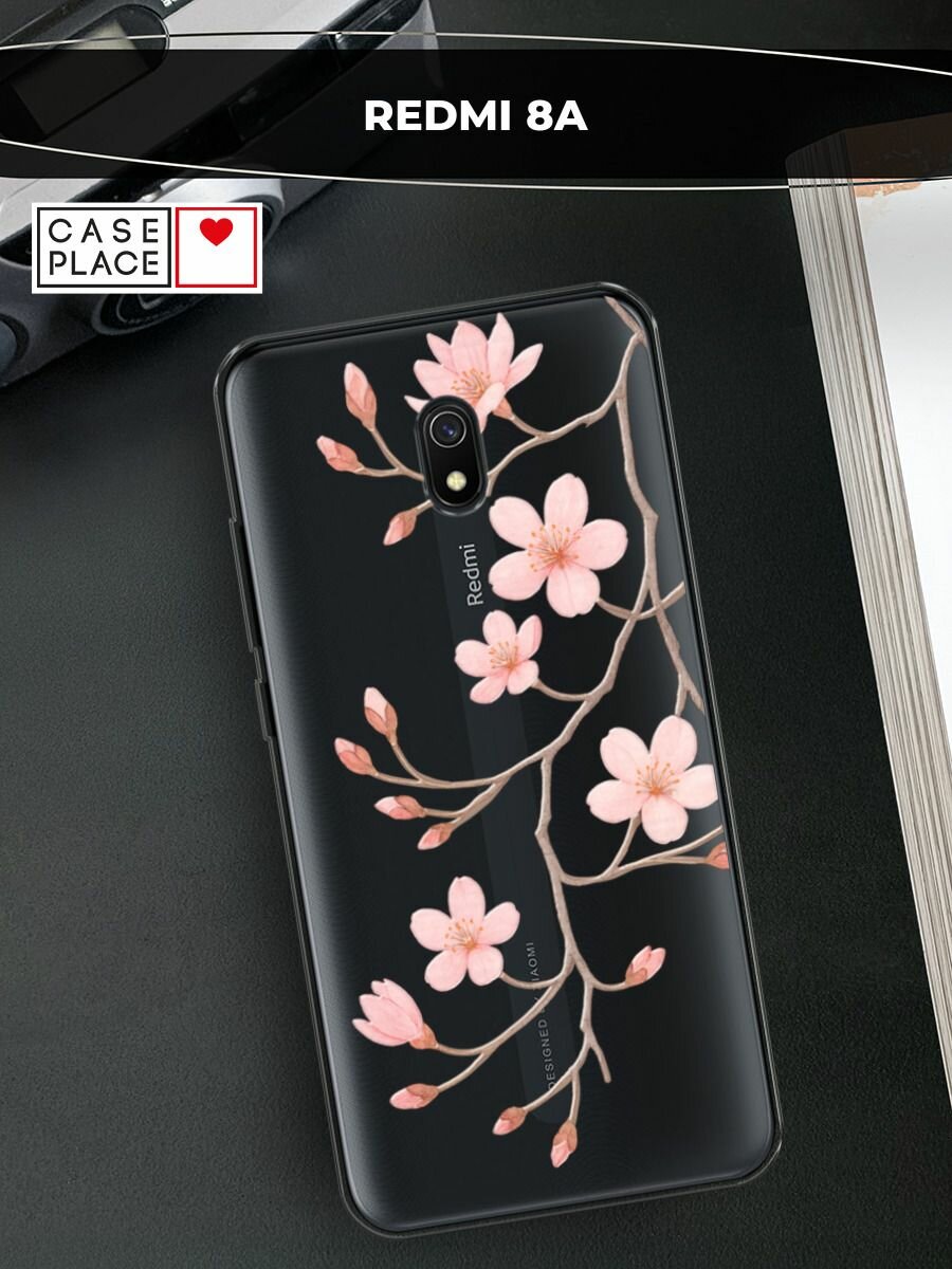 Чехол на Xiaomi Redmi 8A / Сяоми Редми 8А с принтом "Веточка распускающейся сакуры 2"