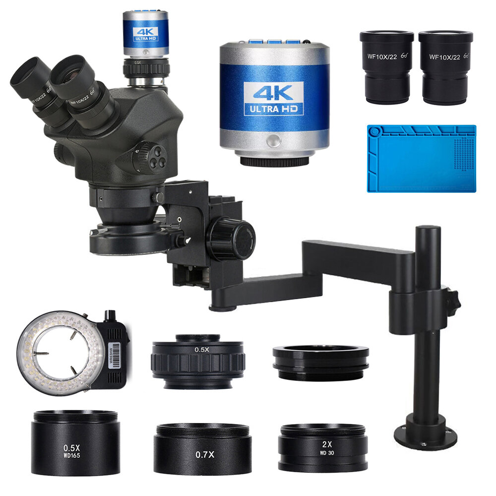 Трехглазый микроскоп оптический микроскоп AMSZOOM с 60 МП 4K микроскопическая камера 3.5-100X