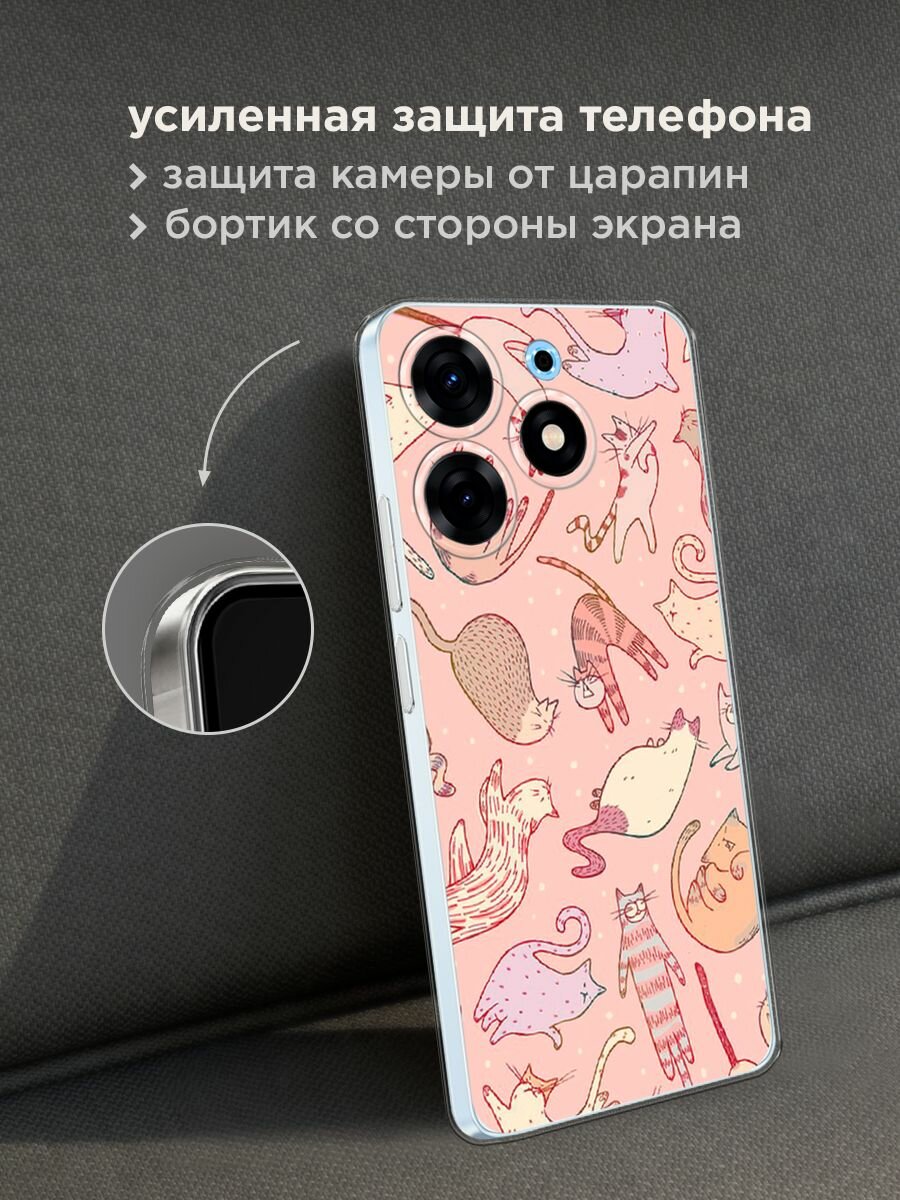 Чехол на Tecno Spark 10 Pro / Текно Спарк 10 Про с принтом "Розовое счастье" — фото 1
