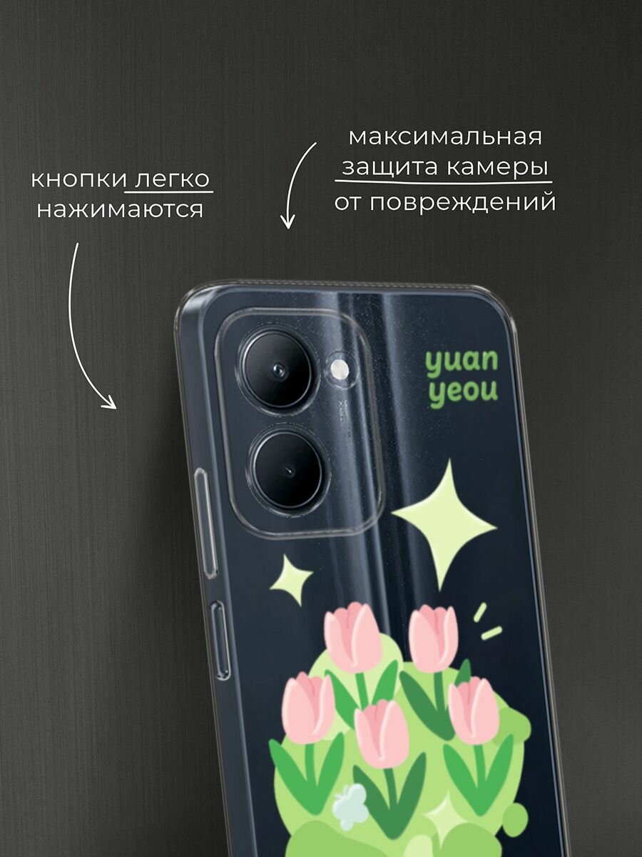 Силиконовый чехол на Realme C33 / Реалми С33 с принтом "Protect nature" — фото 1