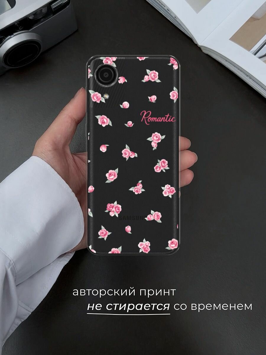 Чехол на Samsung Galaxy A03 Core / Самсунг Галакси А03 Core с принтом "Romantic 2", прозрачный — фото 1