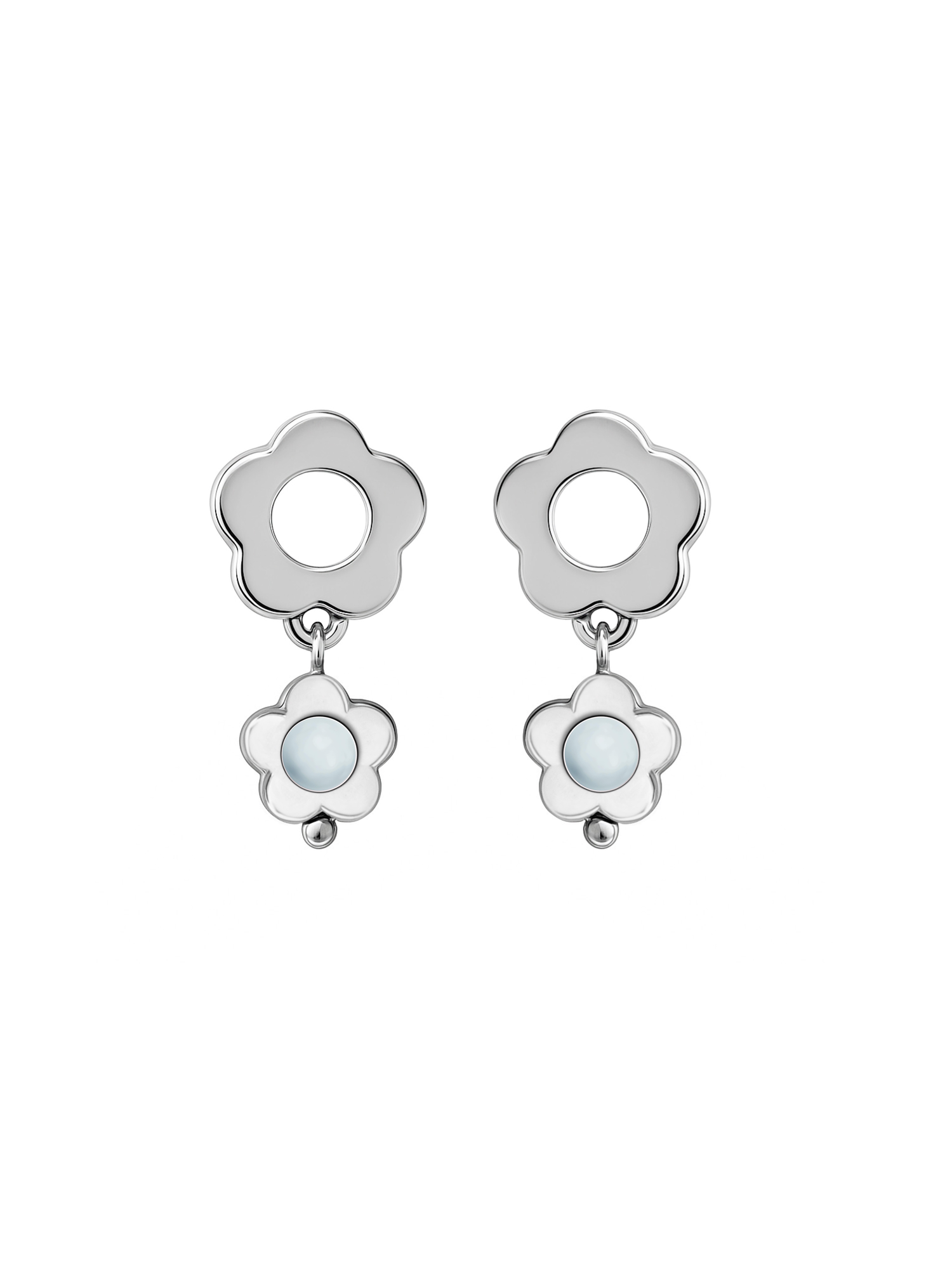 Серьги пусеты, с подвесками, жемчуг Swarovski синтетический