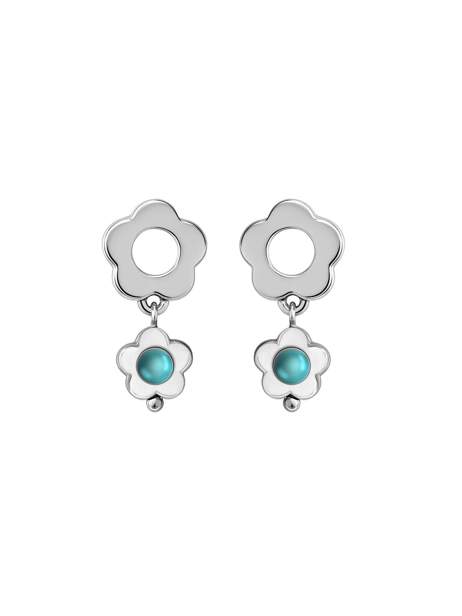 Серьги пусеты, с подвесками, жемчуг Swarovski синтетический