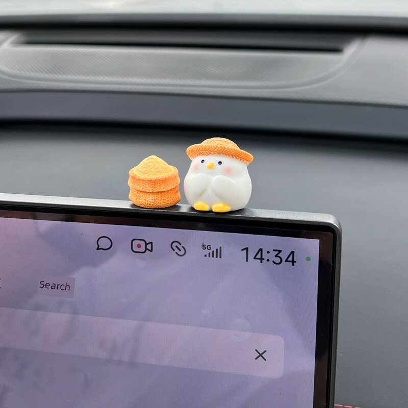 Zhao Mi Chick Dashboard Ornament с одним колоском риса для интерьера автомобиля — милый автомобильный аксессуар
