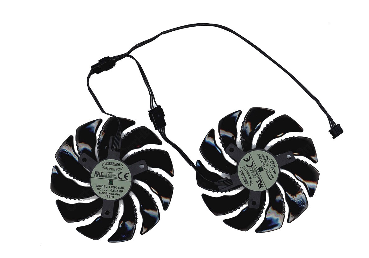 Вентилятор для видеокарты Gigabyte RX470, MSI GTX1080Ti, RX570, RX580, 4Pin double, 88mm, PLD10010S1
