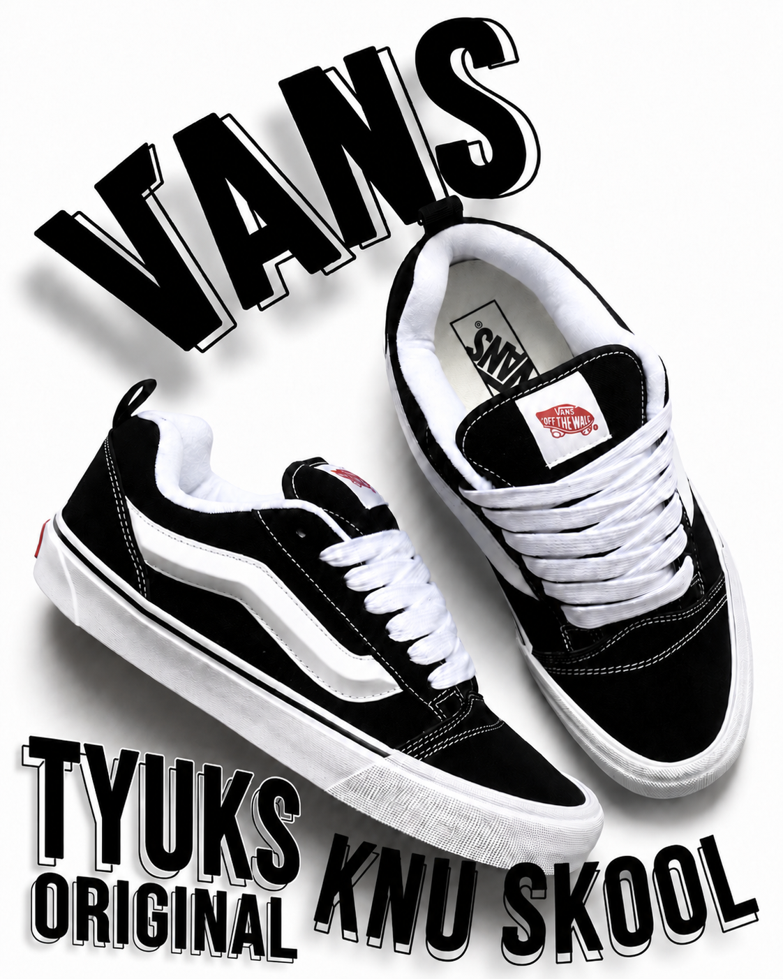 Кеды Knu Skool "Black White"