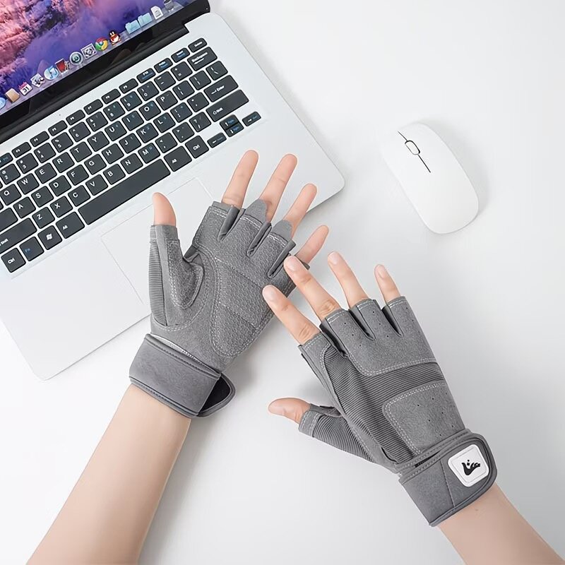 Перчатки Demix Fitness Gloves, для фитнеса, липучка, размер M, серый