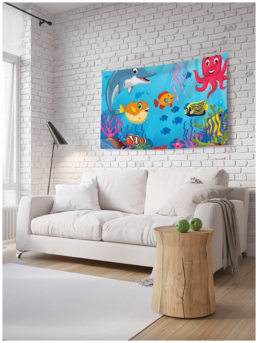 Фотопанно на стену горизонтальный постер 100х150 "Море персонажей", JoyArty