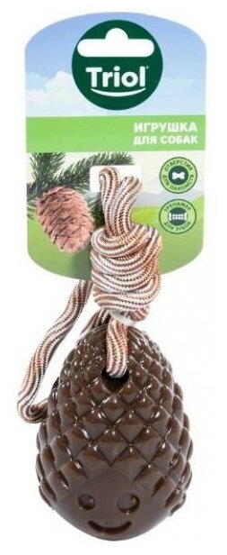 Triol Игрушка для собак из термопластичной резины "Шишка с верёвкой", 9/29см