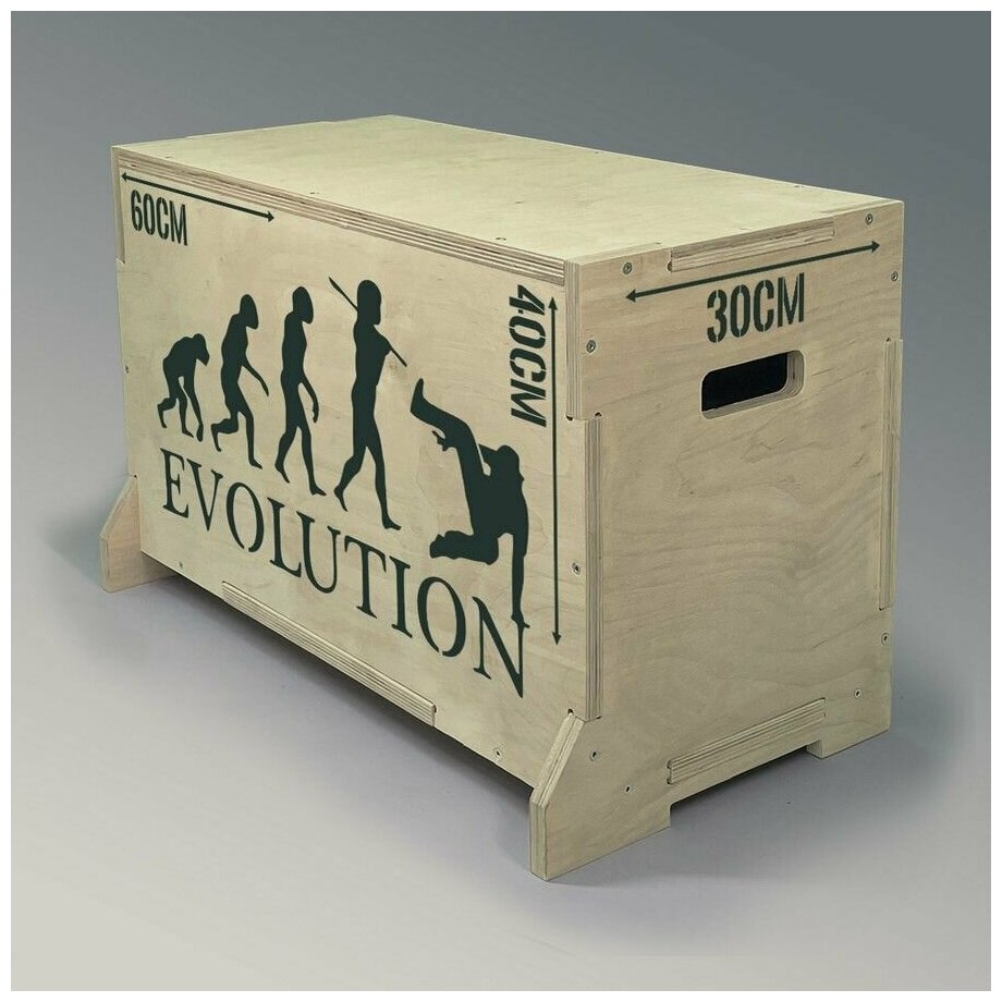 Плиобокс, опора для прыжков универсальный с зеленым принтом Evolution - 182