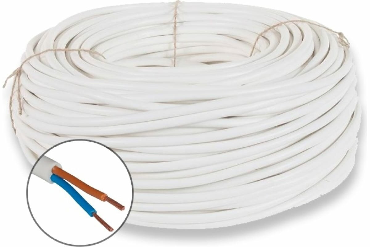 Проводник Провод бытовой пвс 2x0.5 мм2, 50м OZ61870L50
