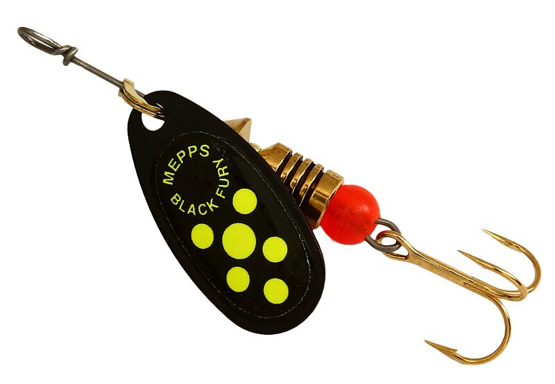 Блесна вращающаяся "Mepps" BLACK FURY №2 Black/Chartreuse
