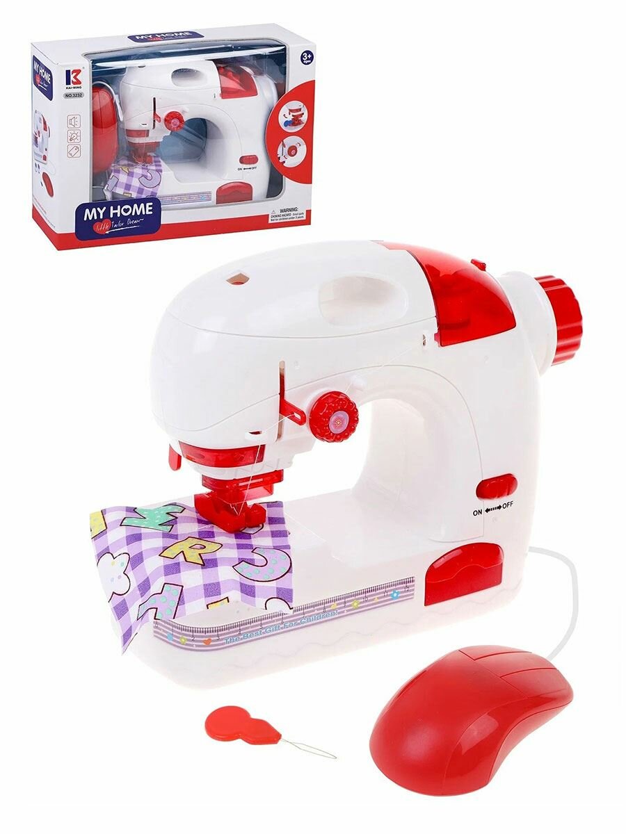 Швейная машинка My Home (свет, звук) красно-белая, 3232