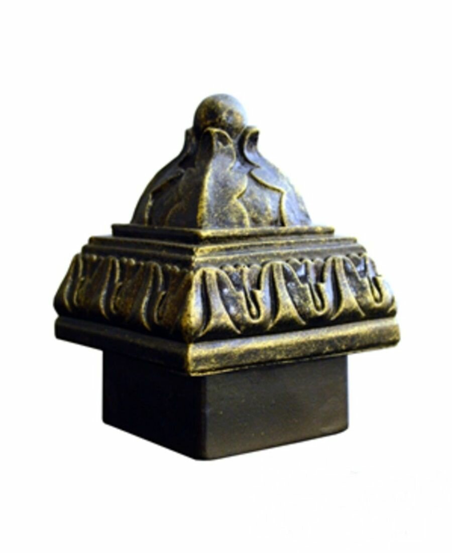 Заглушка д/проф. трубы декор."Листья", 100*100 корич/бронза