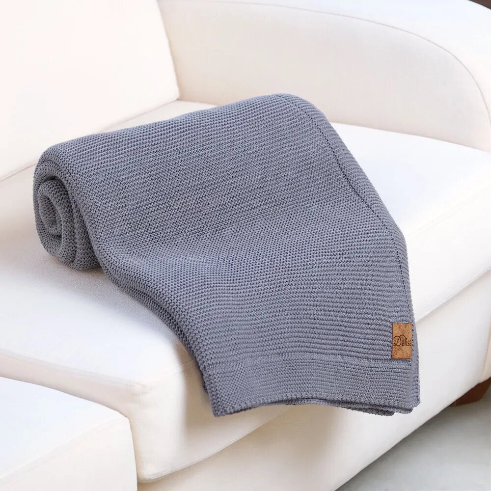 Вязанный плед-покрывало EMD "ALINA", 140х180 см, хлопок 100%, подходит для пикника