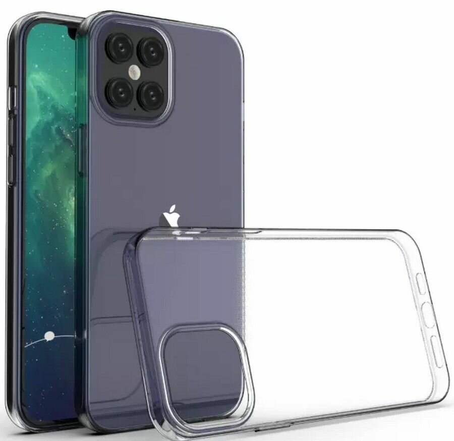 Силиконовая накладка 0.6 мм для Apple iPhone 12 (6.7) прозрачный