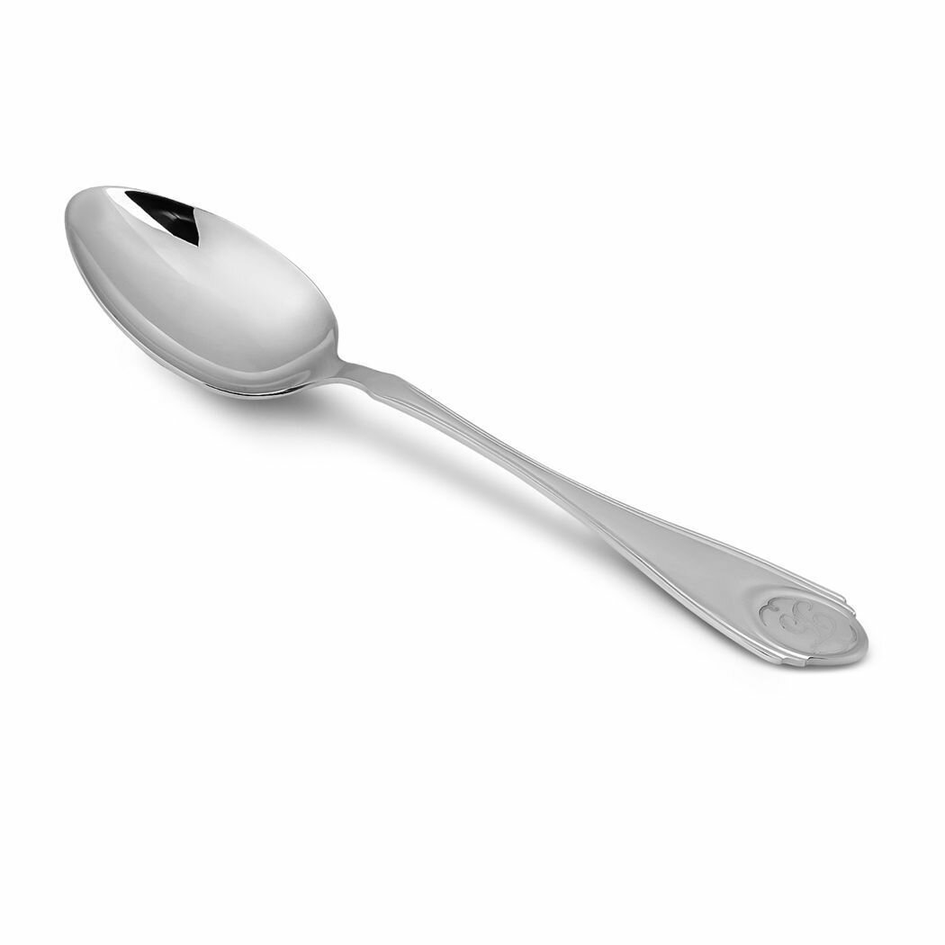 Ложка чайная из серебра 925 пробы с гравировкой в виде буквы Б