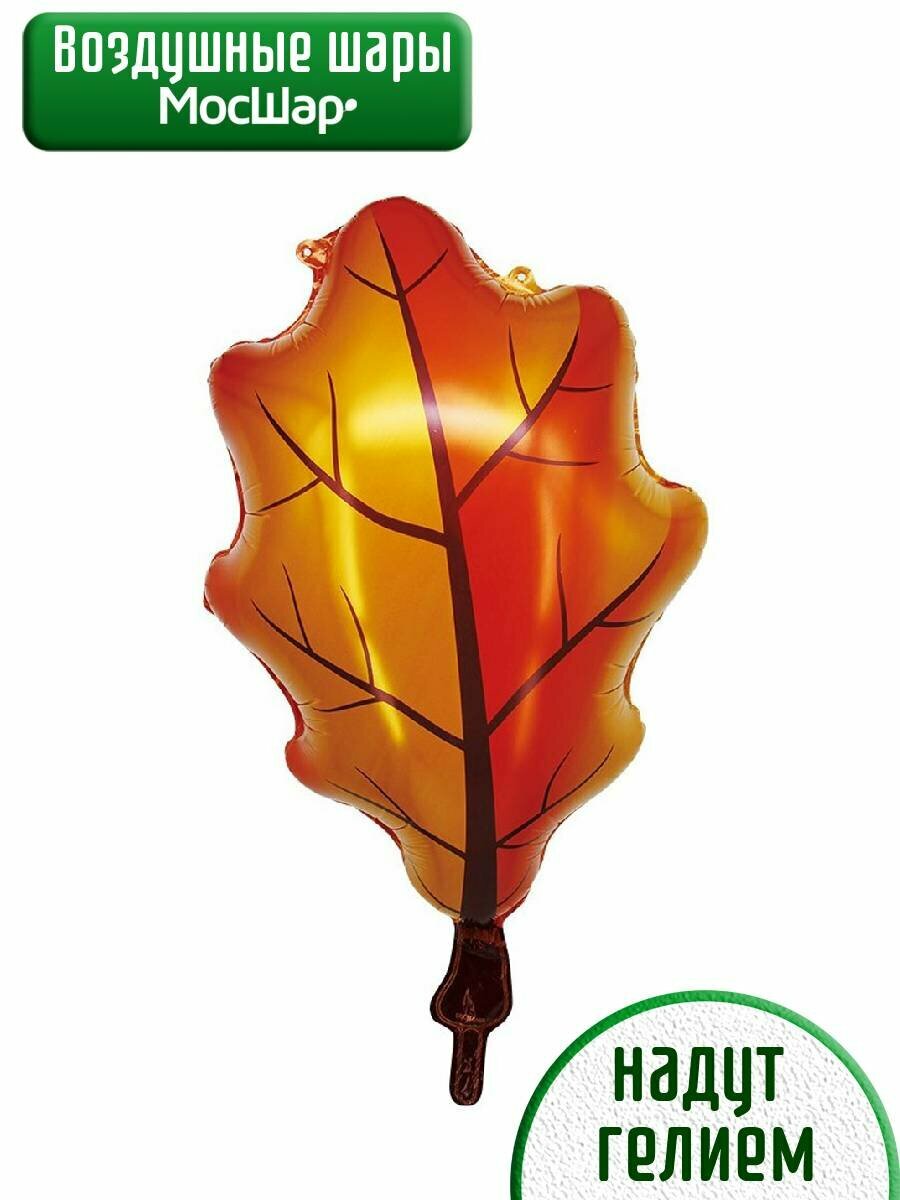 Воздушный фольгированный шар с гелием, шары на 1 сентября, осенний лист дубовый
