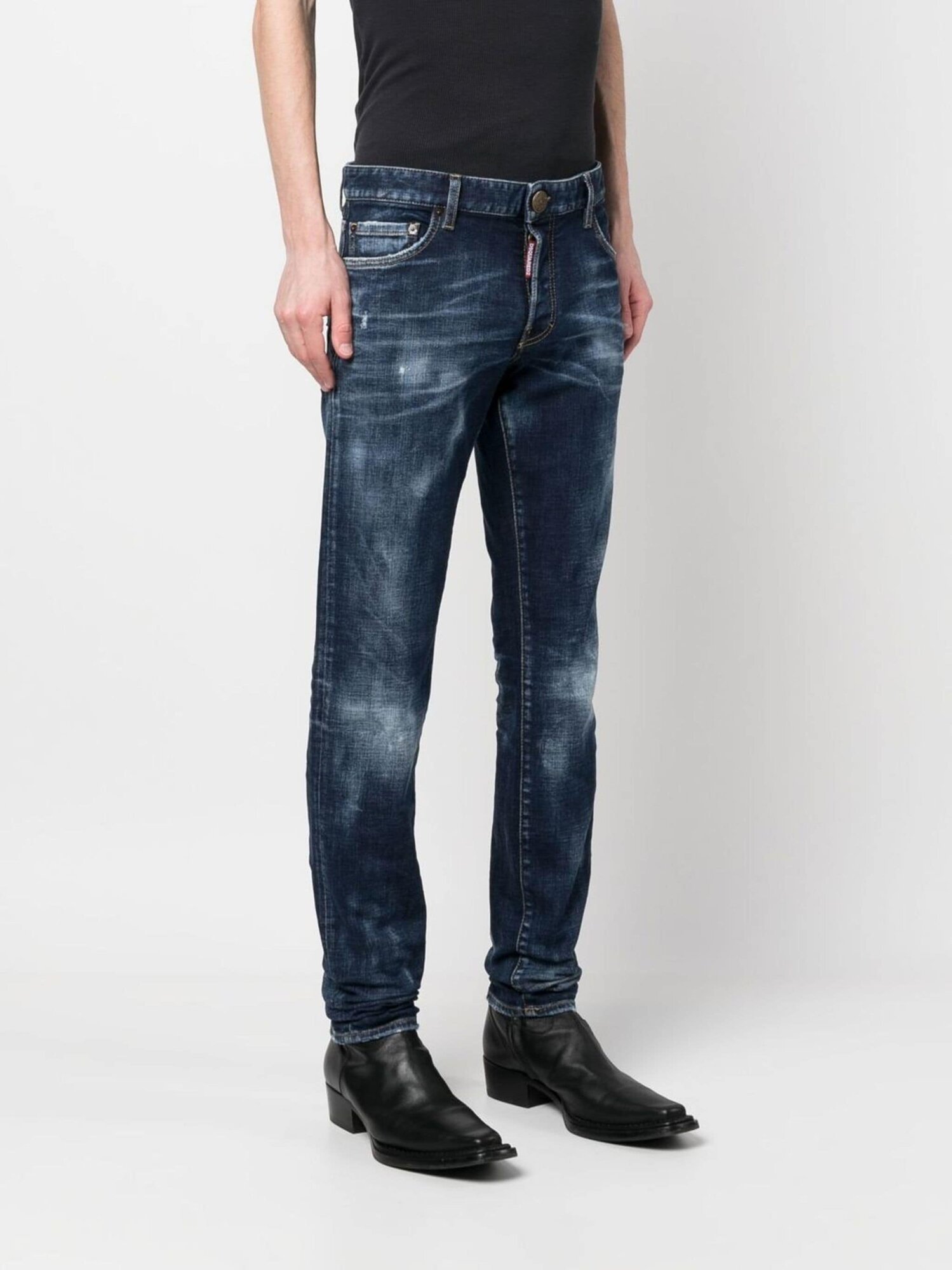 Джинсы зауженные DSQUARED2 Flag patch slim-fit jeans, размер 44, blue — фото 1