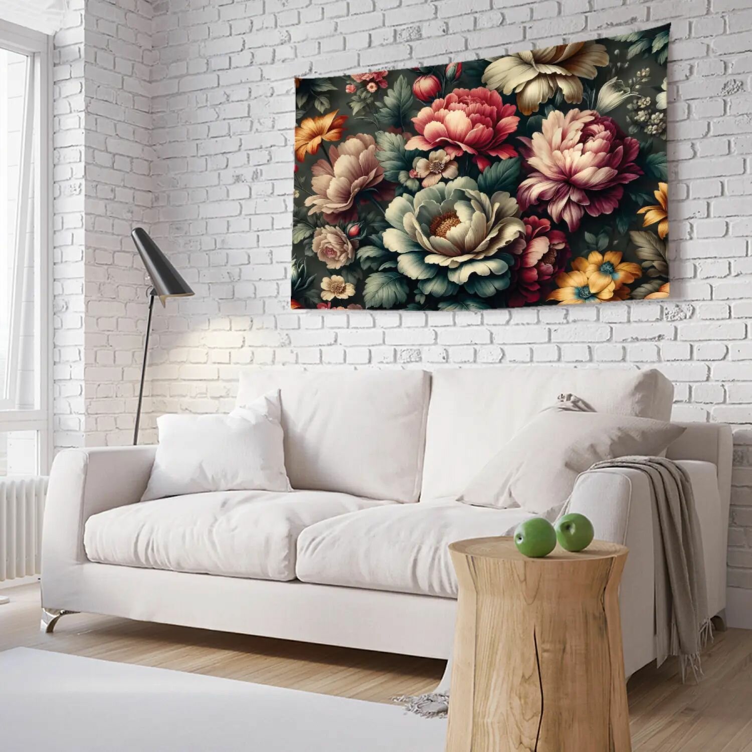 Горизонтальное фотопанно на стену JoyArty "Винтажные пионы", из ткани, 100х150 см