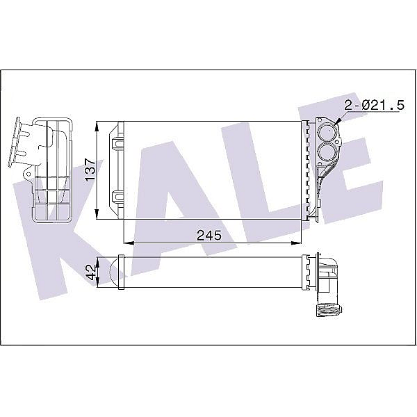 KALE 346310 (346310_KL1) радиатор отопителя для а / м Peugeot (Пежо) 307 1.4 / 1.4 16v / 1.4hdi / 1.6 16v / 1.6hdi / 2.0 16v