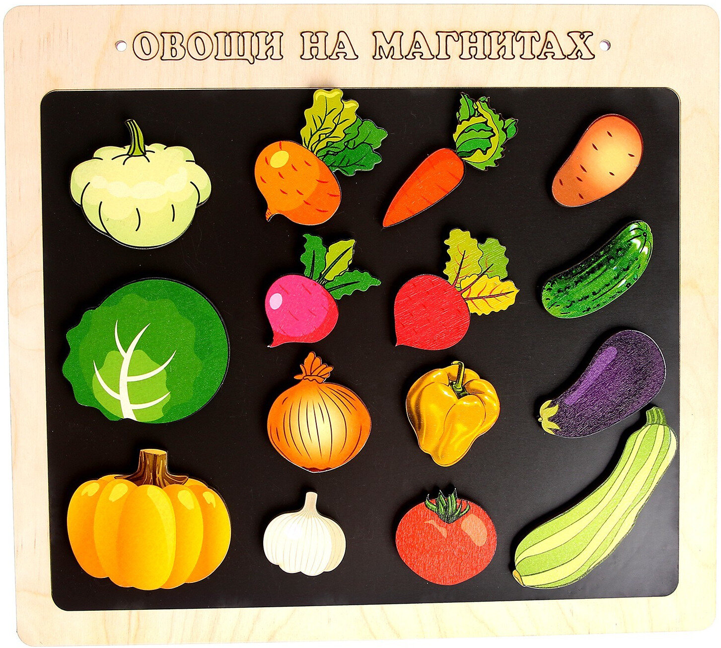Развивающая магнитная игра "Овощи на магнитах", развитие логики и мелкой моторики, 15 деталей