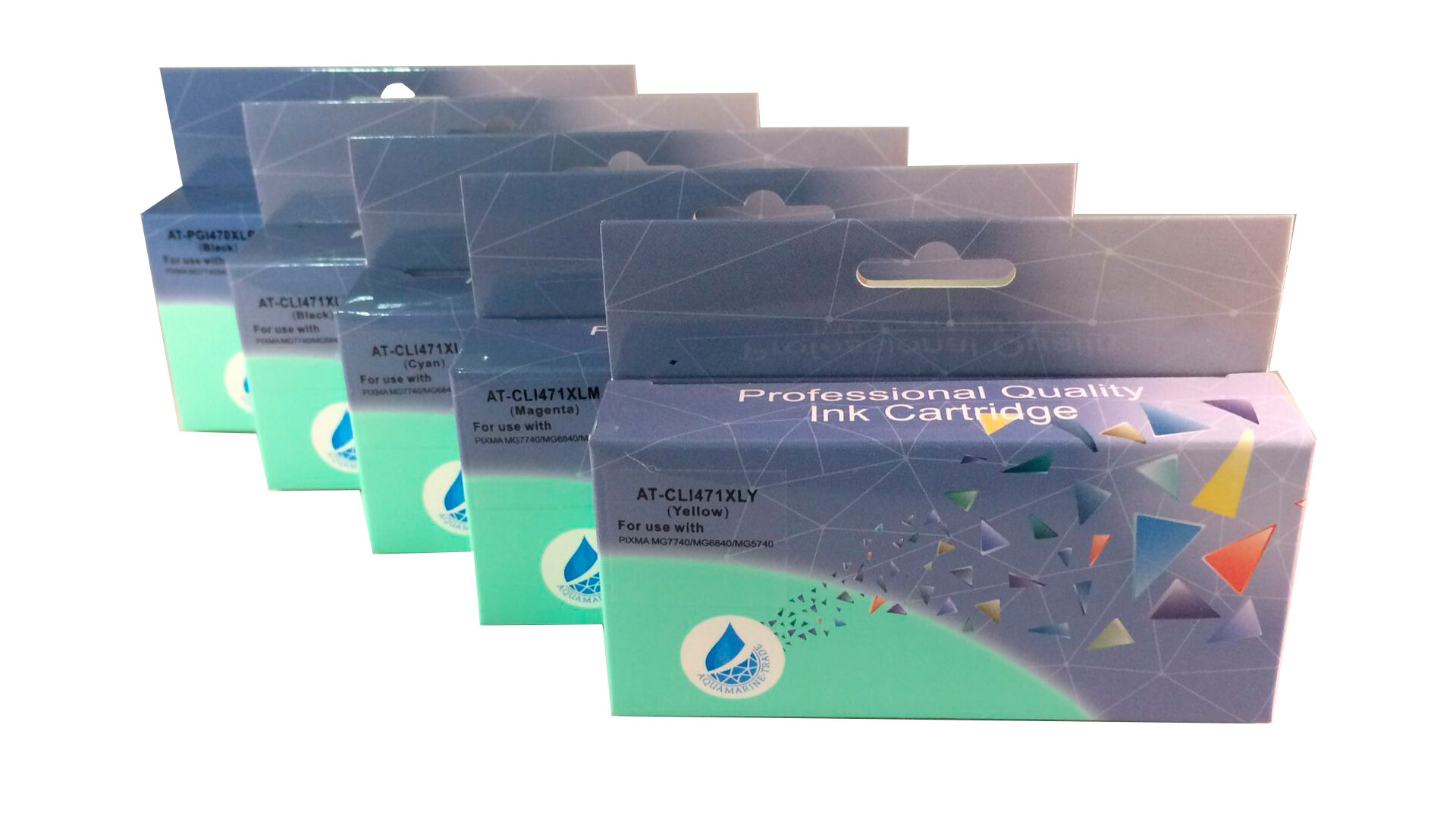 Комплект картриджей Canon PGI-470XLBK/CLI-471XLBK/C/M/Yx5 шт. совместимые Aquamarine