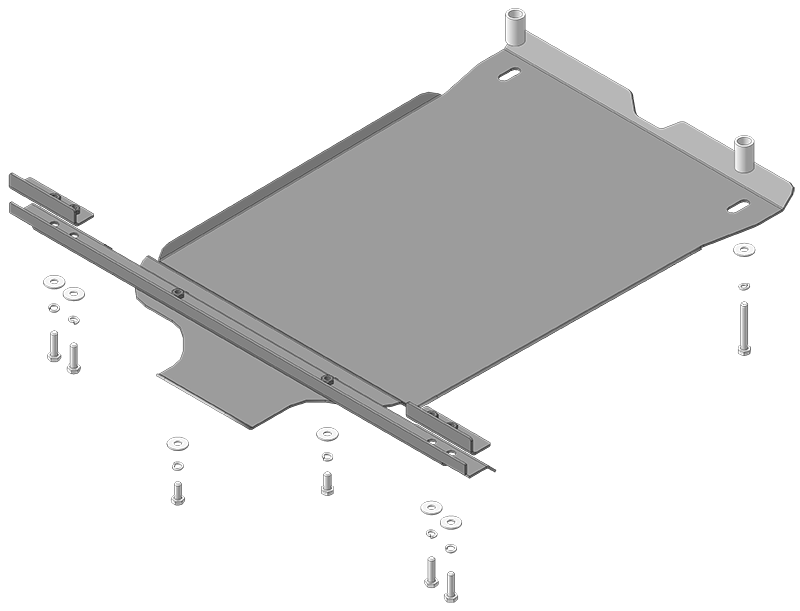 Защита стальная 3мм ПДф; КПП Chevrolet Niva 2002-2020; Lada Niva Travel с 2021 г MOTODOR.13006