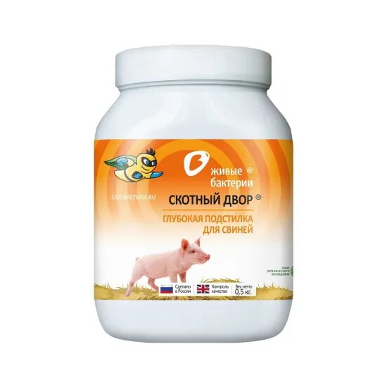 Скотный двор - глубокая подстилка для свиней, живые бактерии, 500 г