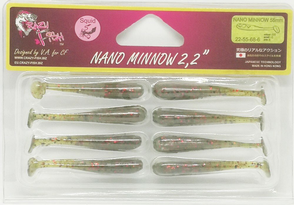 Силиконовая приманка Crazy Fish NANO MINNOW 2.2 22-55-68-6