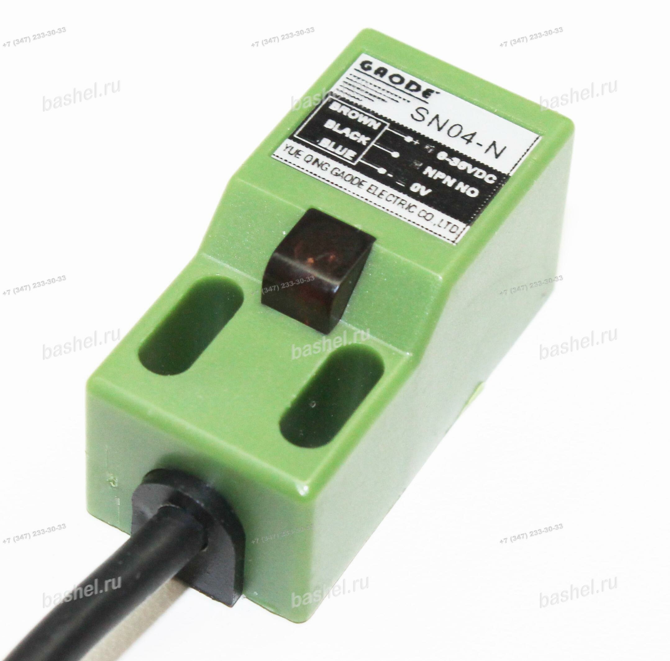 SN04-N, Индуктивный датчик приближения, Размеры: 37x18x18 мм, диаметр отверстия: 4x10 мм. (0-4 мм, NPN, NO, 6-36VDC, 300