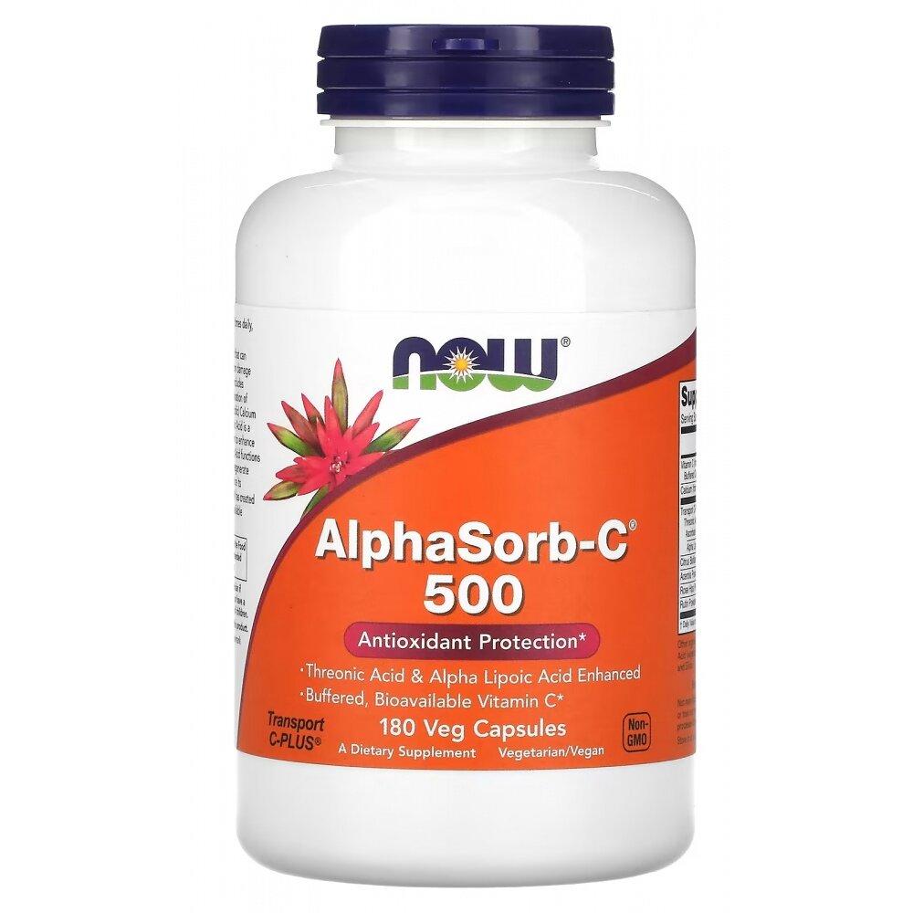 NOW AlphaSorb-C 500, 180 капсул вегетарианских