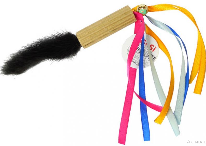 GoSi Игрушка "Цилиндр с норкой" для кошек, картон+натуральный мех, 7 см