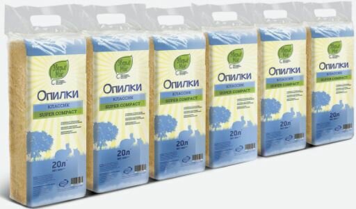 Зверьё Моё Опилки для грызунов "Классик", 6 шт.*8л 4.2 кг