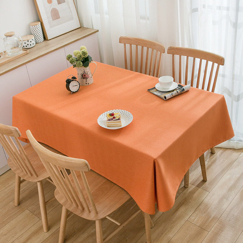 Толстая хлопковая льняная ткань, однотонная скатерть, большая скатерть для конференц-стола, современная льняная скатерть, простая однотонная скатерть для обеденного стола