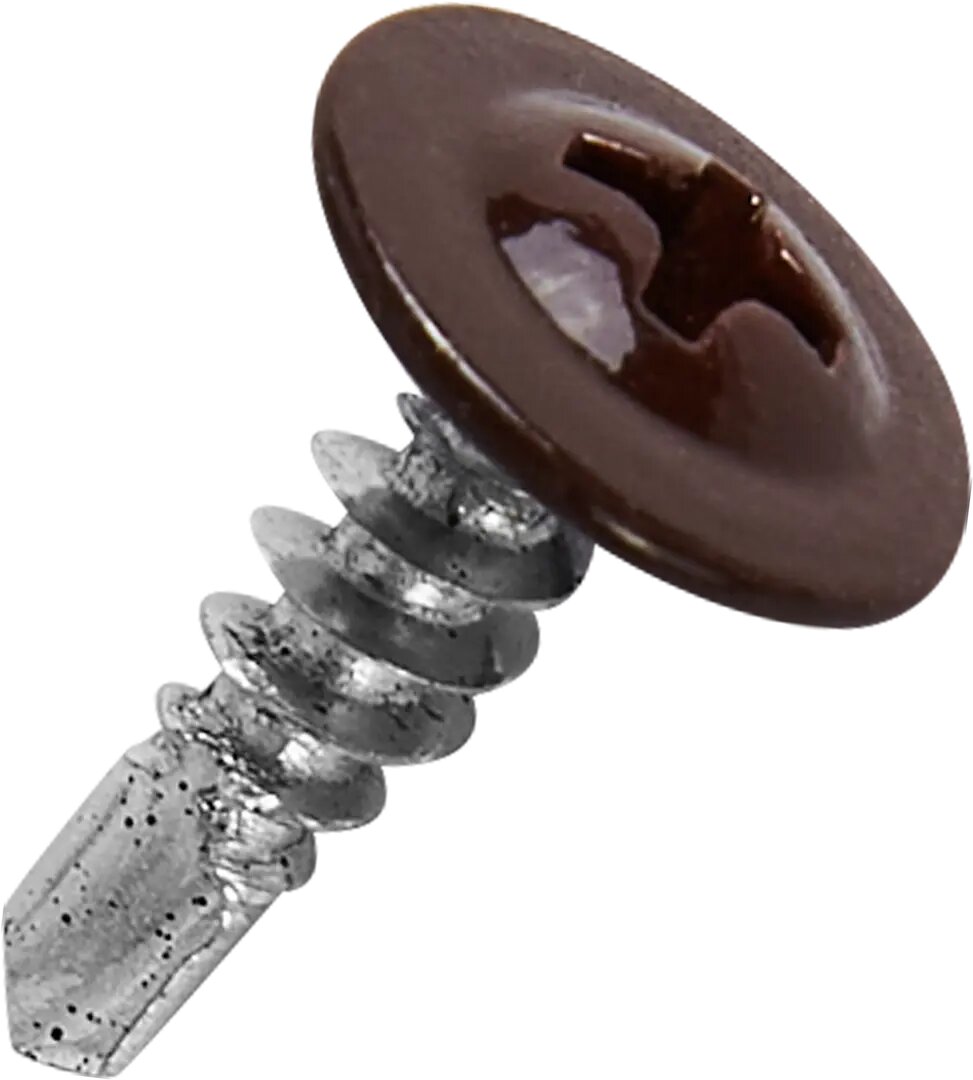 Саморезы по металлу с пресс-шайбой со сверлом оцинкованные RAL 8017 4.2x13 320 шт.