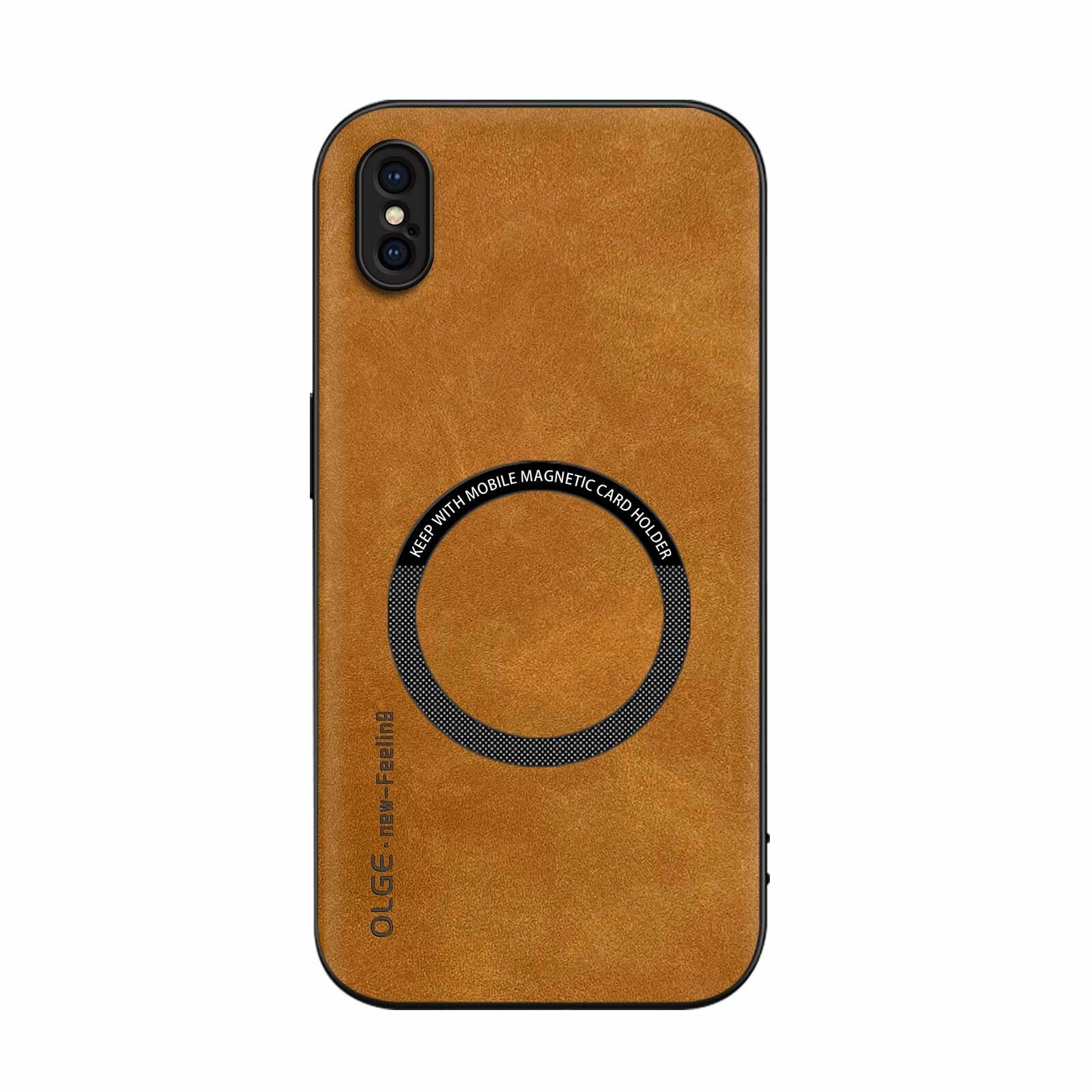 OLGE Прочный MagSafe kожа чехол для Apple iPhone XS Max / Айфон ХС Макс