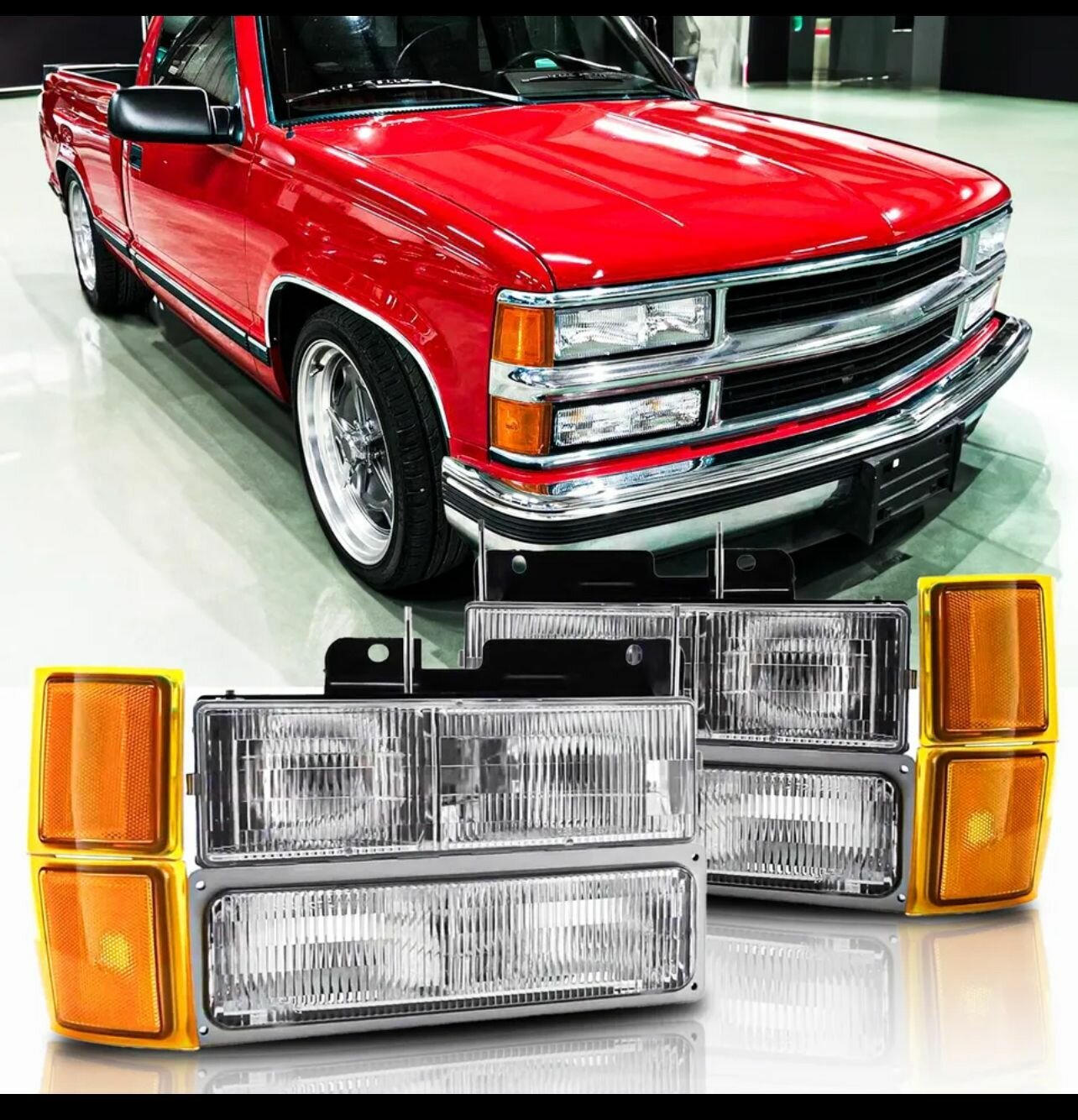 Комплект передних фар Chevrolet GMT400 Tahoe, Yukon, Suburban Silverado C/K