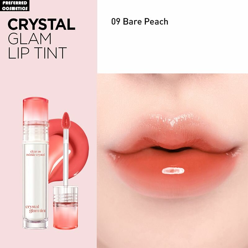 CLIO Crystal Glam Tint Тинт для губ - 09 Bare Peach