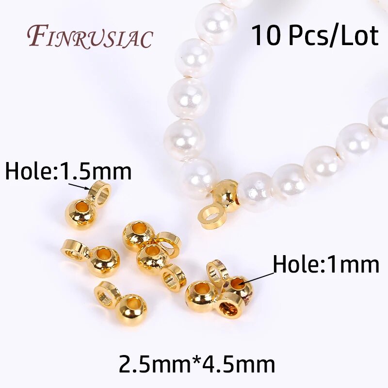 Фурнитура для бижутерии FINRUSIAC: золотистая застежка-карабин с цепочкой, булавка, бусины, наконечники, кольцо Gold Plated-10pcs