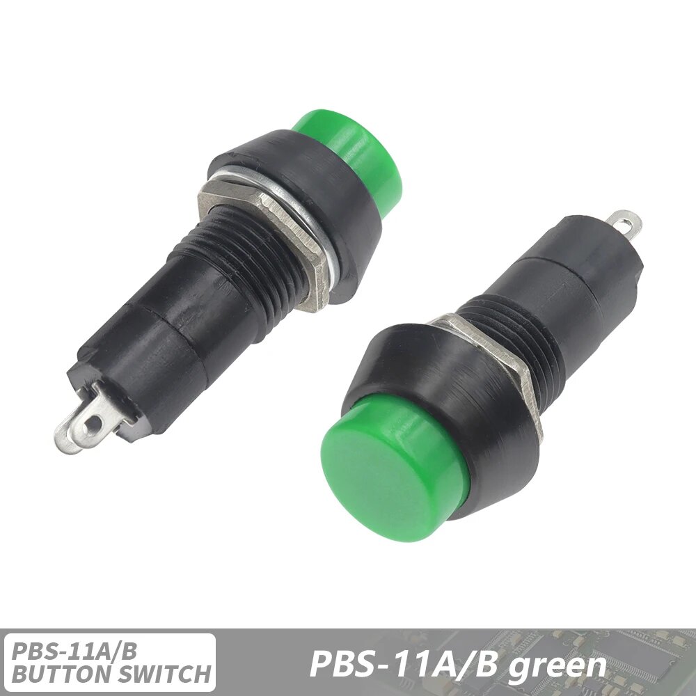 Зеленый переключатель PBS-11A/B Self locking 6PCS