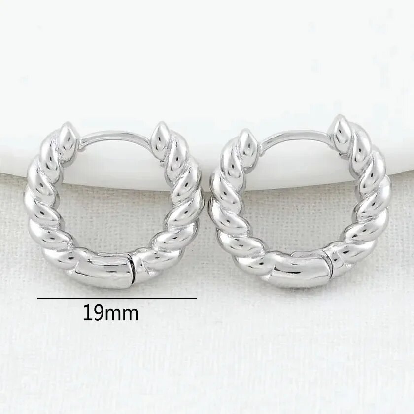 Золотые латунные серьги-кольца Florainer Tina 6PCS, Style 4 Platinum