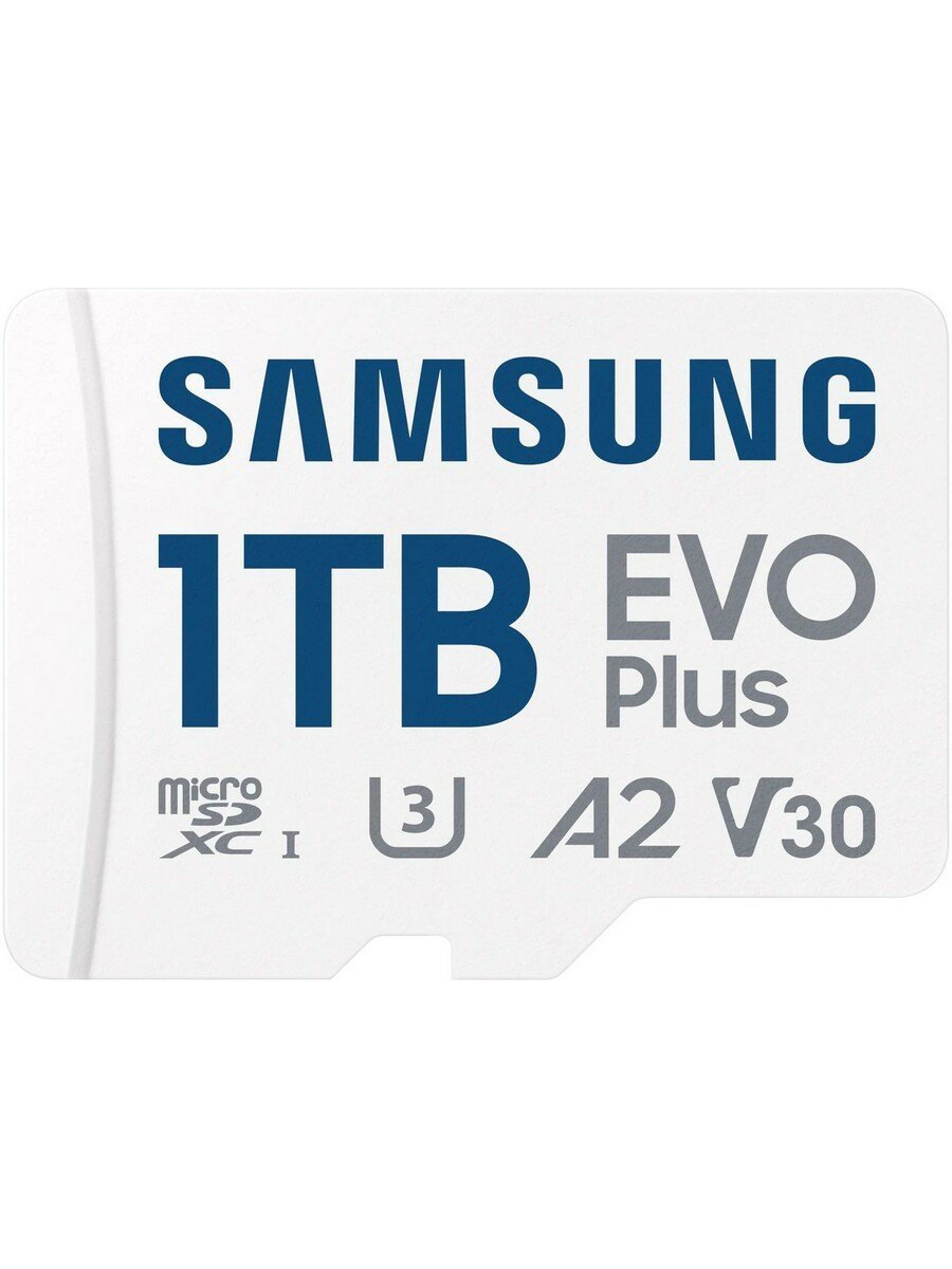 Флеш карта microSDXC 1Tb SAMSUNG EVO Plus (R/W 160/90 Mb/s, A2, UHS Class 3, Video Class 30, adapter) (MB-MC1T0SA/EU)