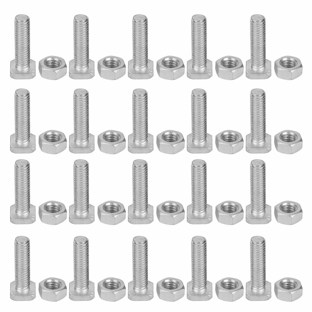 20 SET 22 мм болты M6X22 и гайки M6 Алюминиевые гайки, набор аксессуаров инструмента для теплицы для теплицы