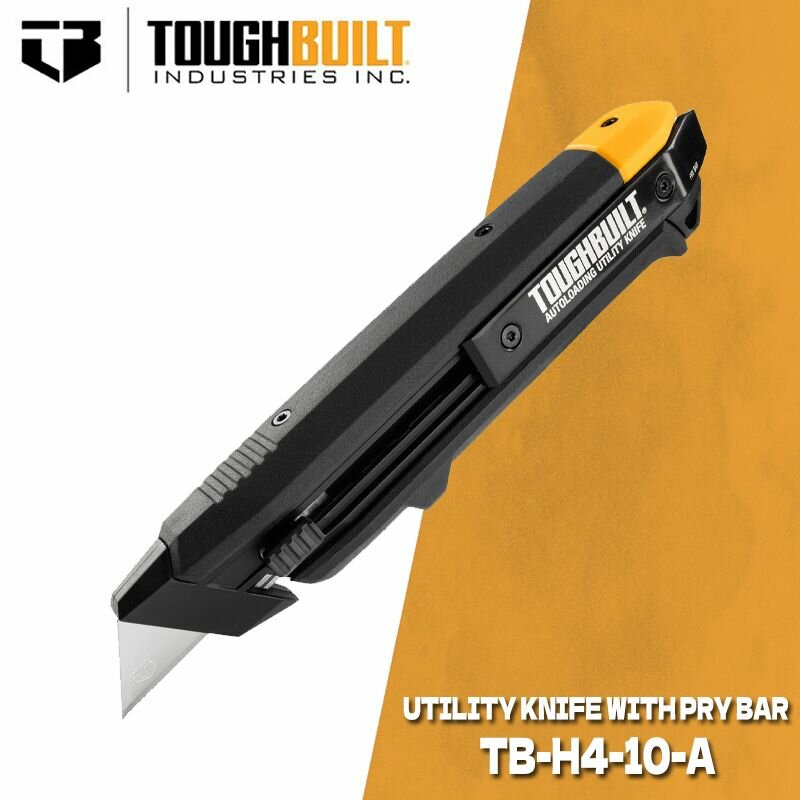 Нож автоматический TOUGHBUILT TB-H4-10-A, автозагрузка, лом, резчик каната, 20 лезвий, 5 лезвий в комплекте