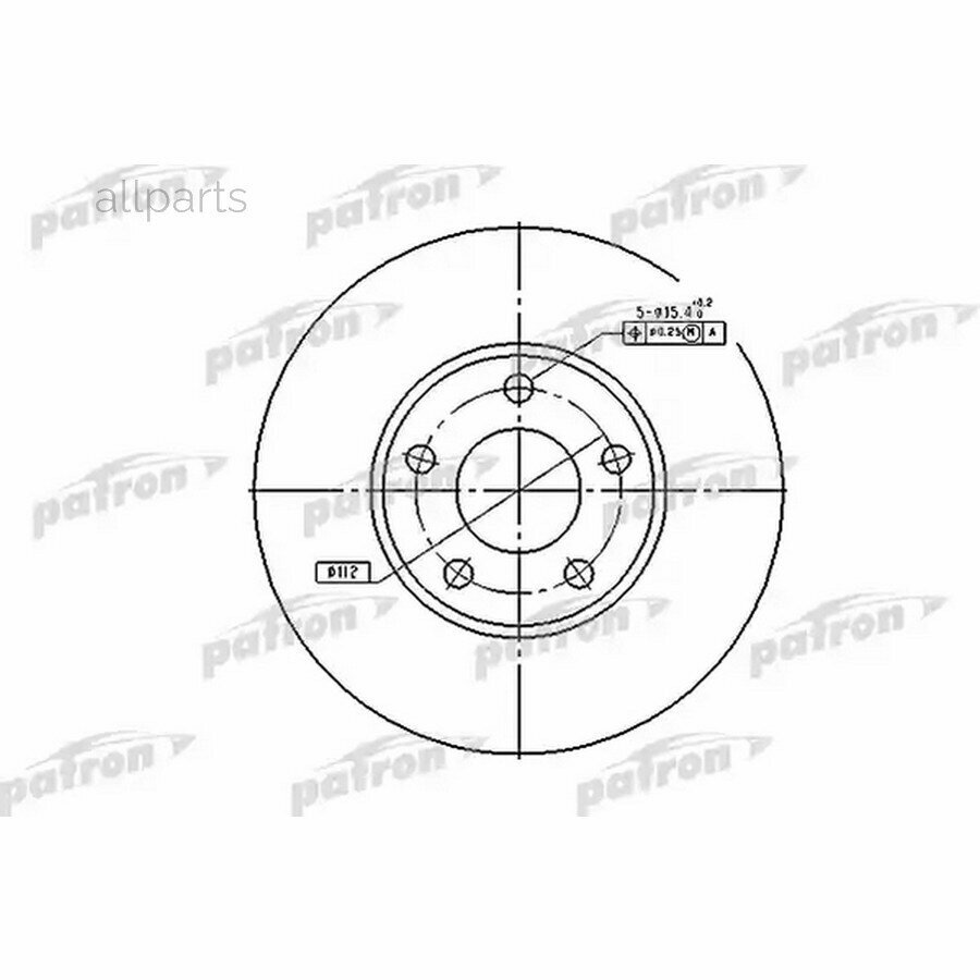 PATRON PBD2652 PBD2652 диск тормозной передн AUDI 100 90-94, 100 AVANT 91-94, A4 95-00, A4 00-