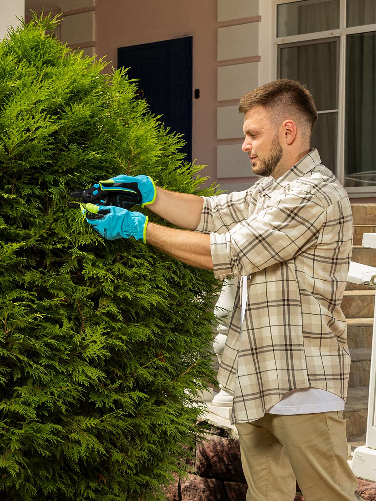 Секатор с наковальней Palisad 220 мм, регулировка захвата, трехкомпонентные рукоятки, LUXE 6048057