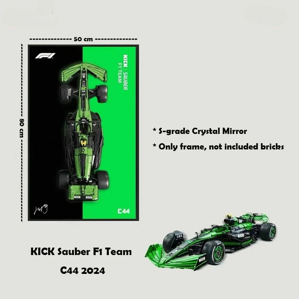 Ywy. горячиеПостер Cada Sauber Kick C44 F1 (С рамкой для картин и крючком) Настенный держатель для конструктора с креплением Type A Без световой полосы